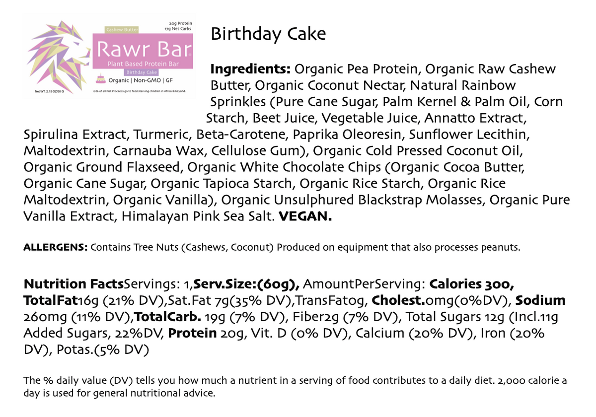 LIMITED EDITION *Birthday Cake - 12 Pack – Rawr Organics